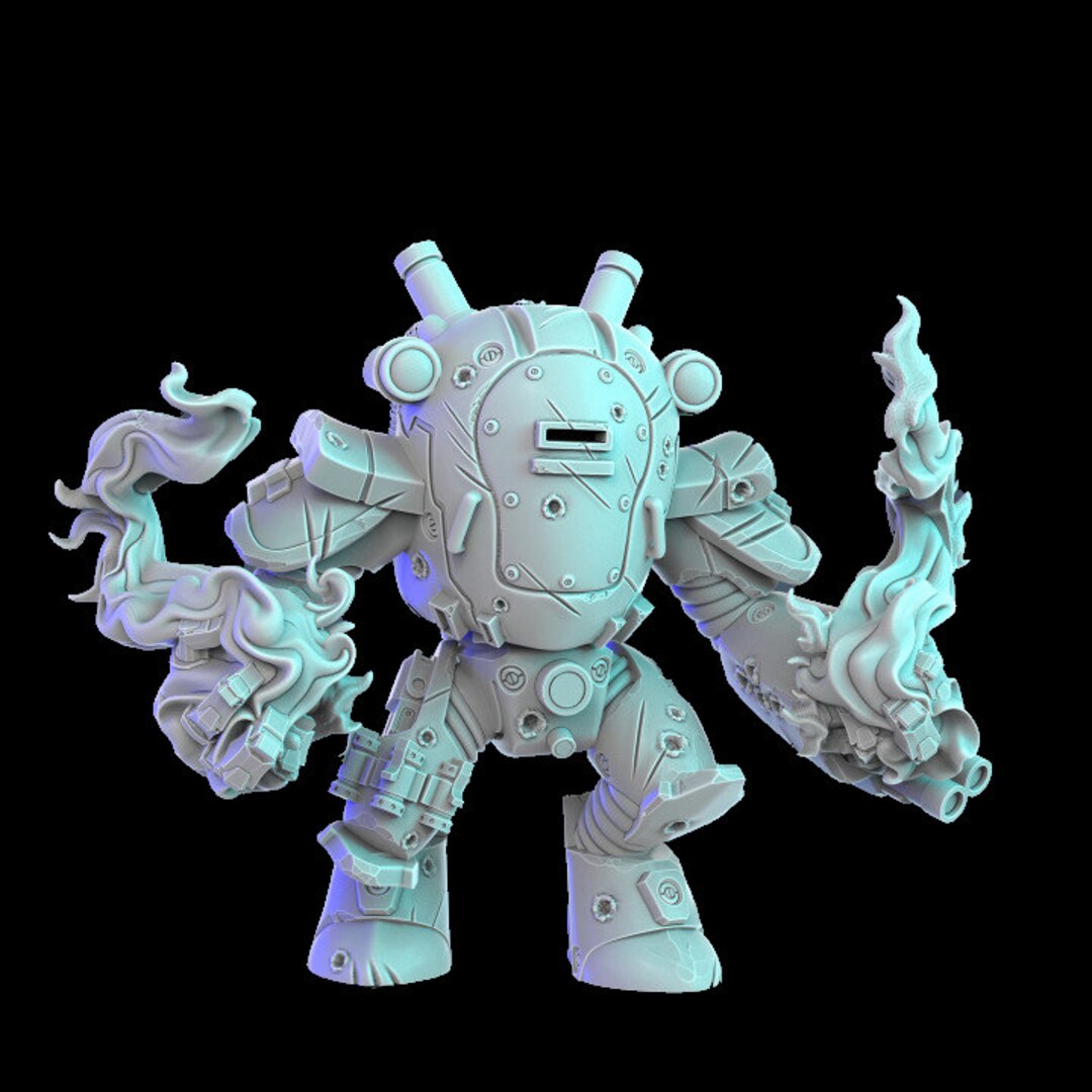 Space Ork Mech Fire Dreadnaught 3D Printed Miniature - Etsy