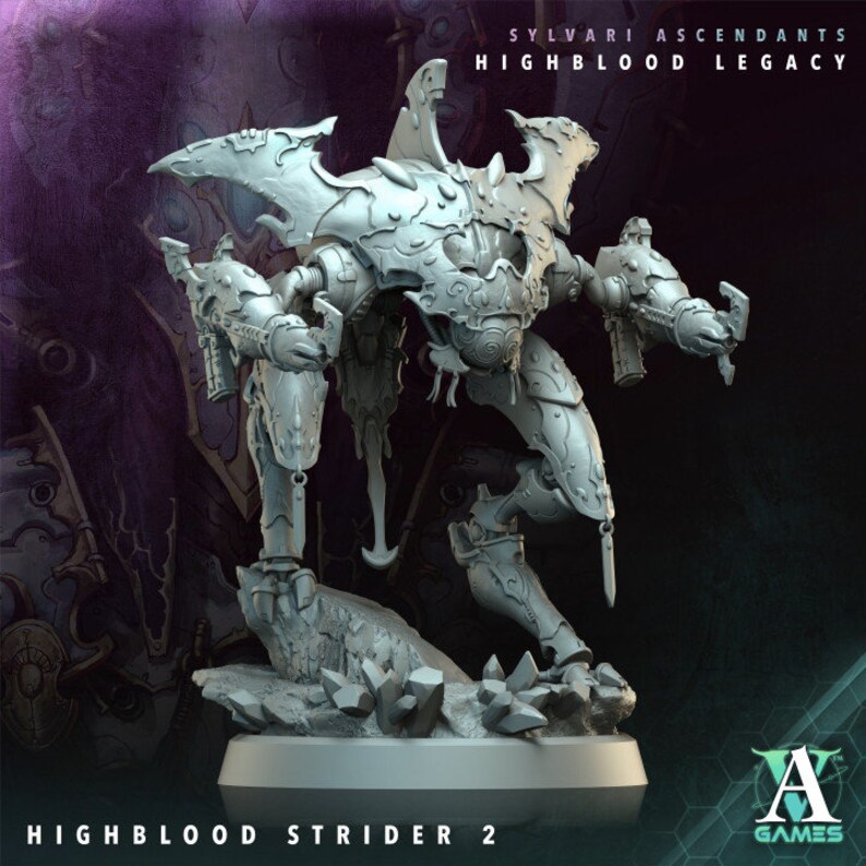 Highblood Strider | Archvillain Games 3d Printed Miniature - Etsy