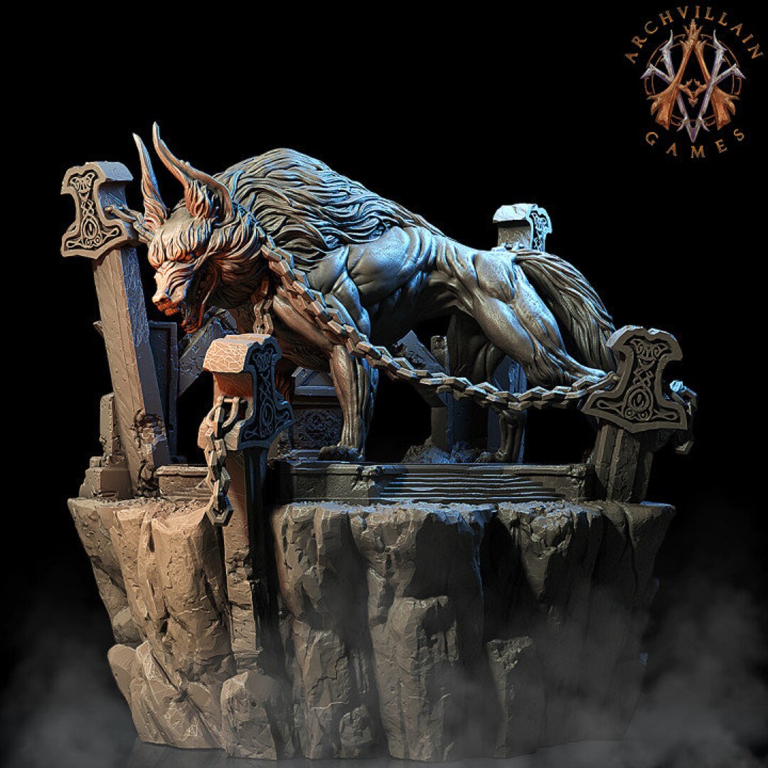 Archvillain Games: Fenris the Wolf God 3d Printed Miniature - Etsy