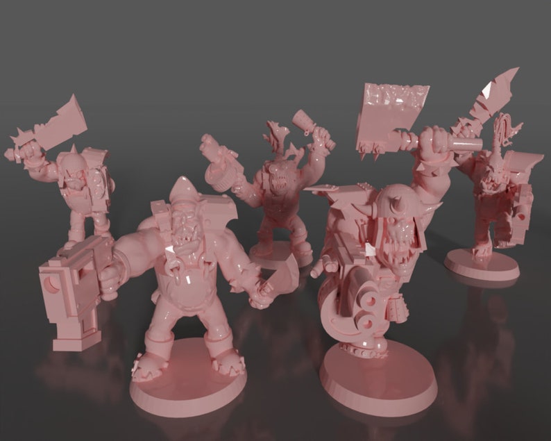 Space Ork Melee and Pistol Boyz 4 X5 3D Printed Miniature NO ASSEMBLY ...