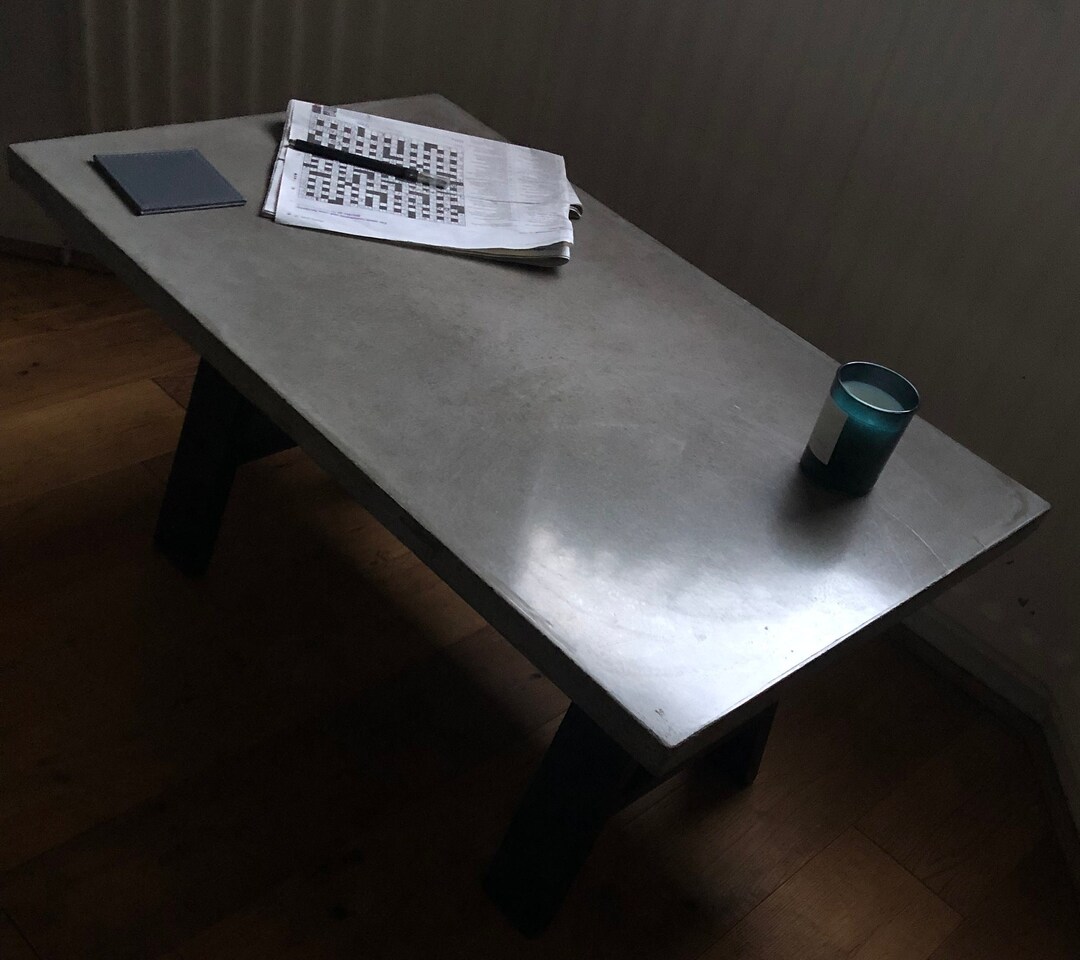 Minimalist Smooth Concrete Coffee Table/ Modern Concrete Coffee Table ...