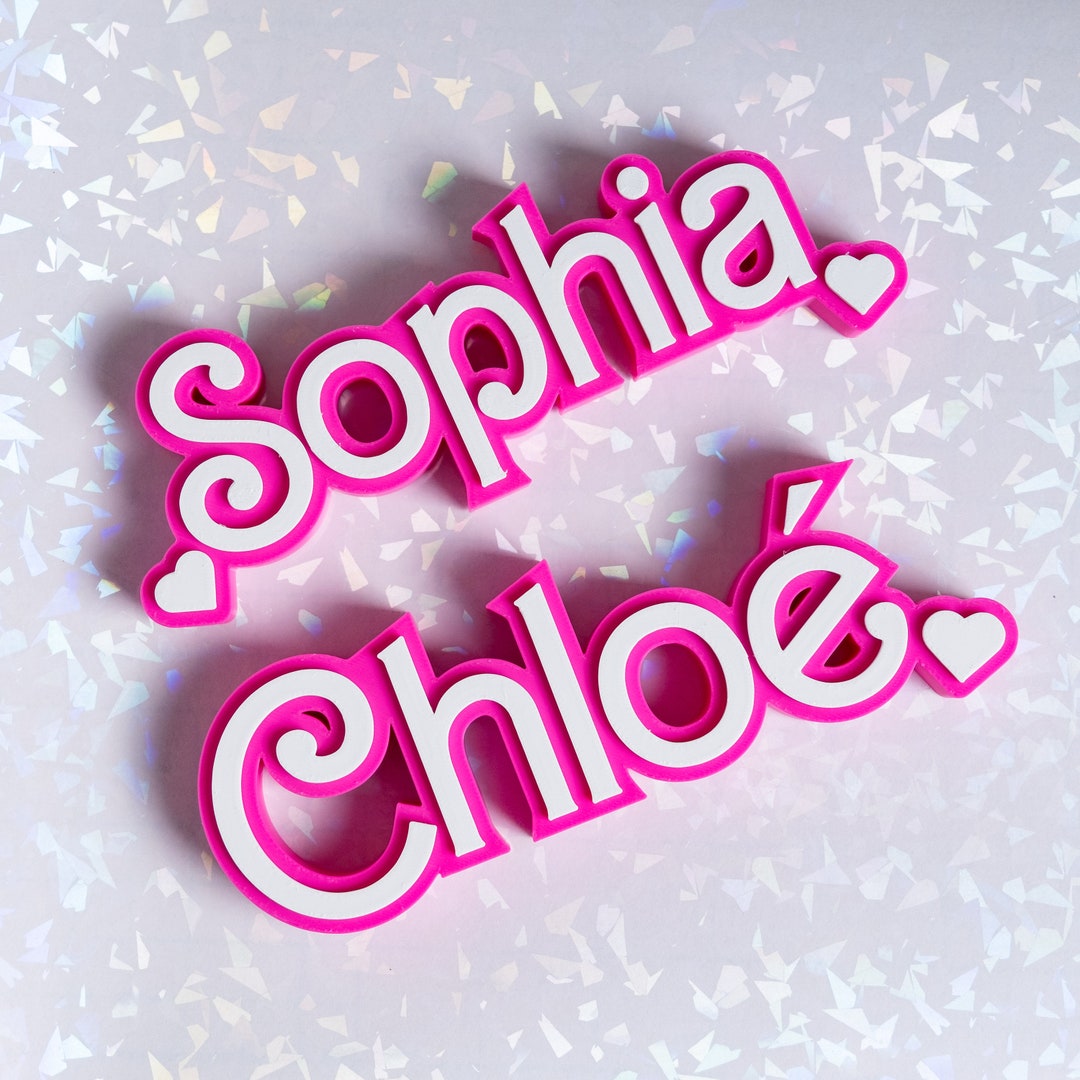 Personalized Name Sign, Barbie Cake Charm, Room Sign, Gift for Her ...