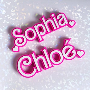 Personalized Name Sign, Barbie Cake Charm, Room Sign, Gift for Her ...