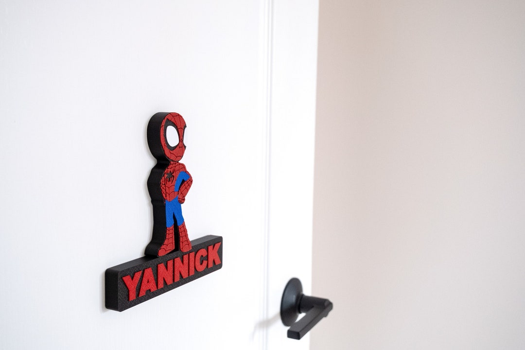 Personalized Spiderman Name Door Sign, Custom Spiderman Theme Door ...