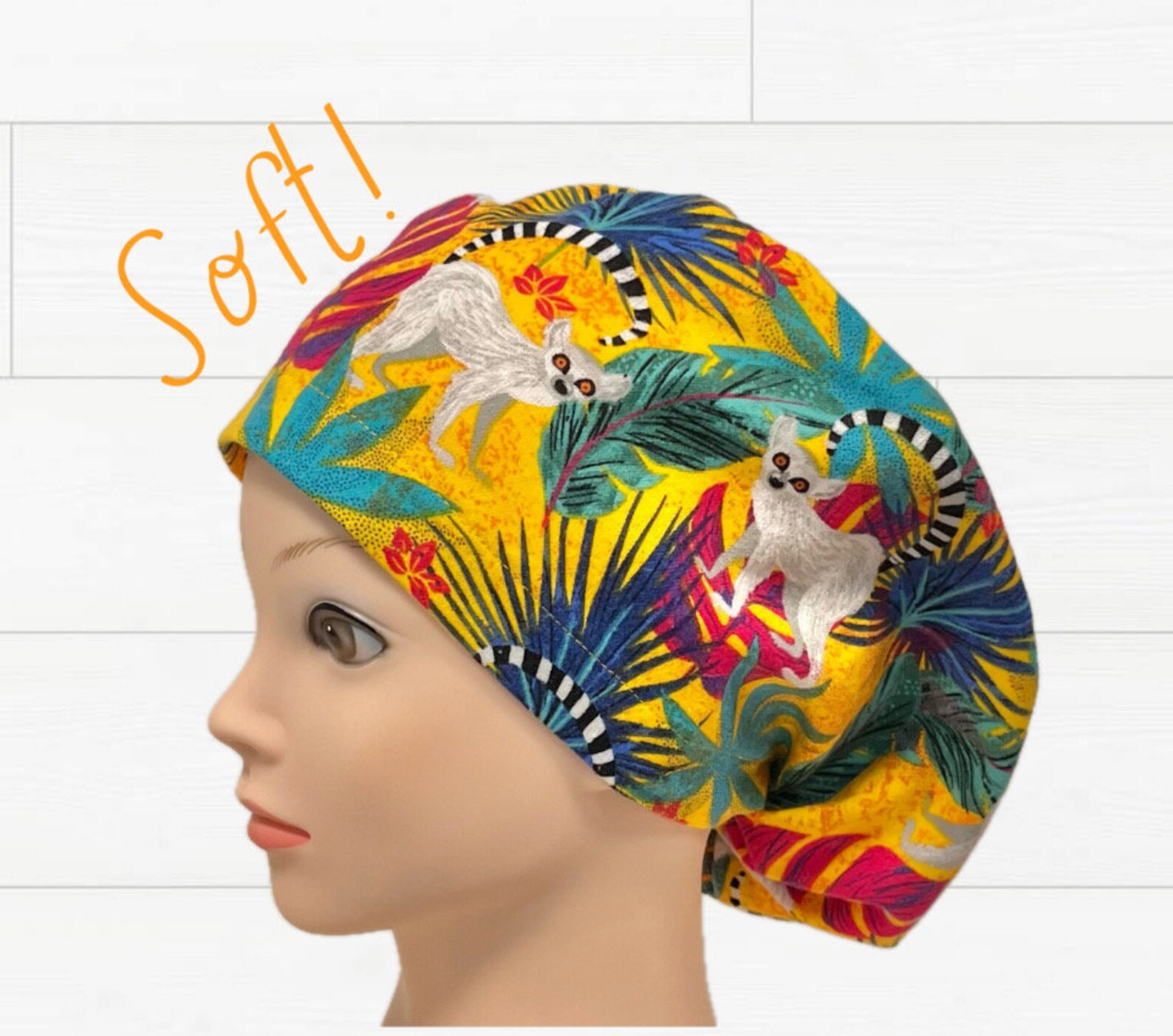 Lemurs Tropical Euro Scrub Cap,soft Scrub Caps for Women, Surgical Cap ...