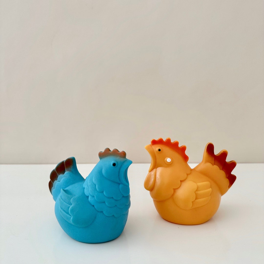 Vintage Rubber Animals, Squeaky Toys, Ursus, Chickens - Etsy