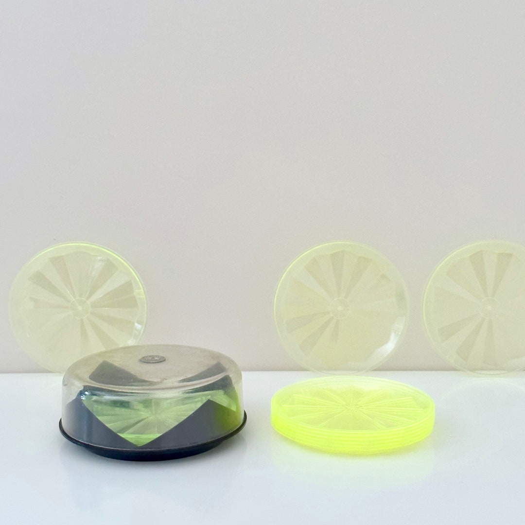 12 Coasters in a Stand, Colorful Mid-century Coasters, Coasters for ...