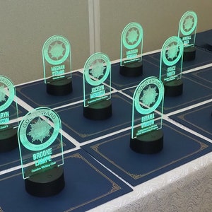 6" H X4" W LED Acrylic Trophy | Custom LED Award | Custom LED Plaque ...