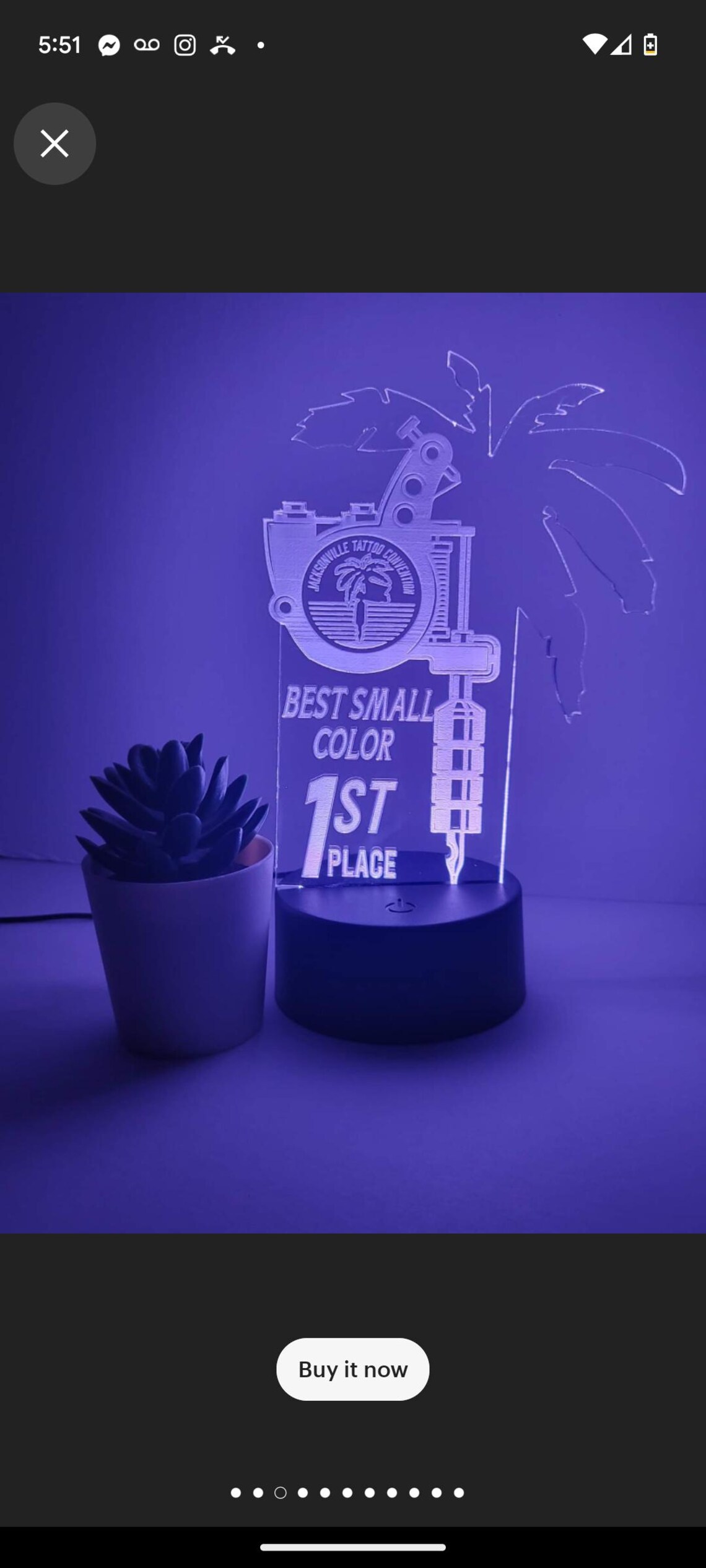 6" H X4" W LED Acrylic Trophy | Custom LED Award | Custom LED Plaque ...