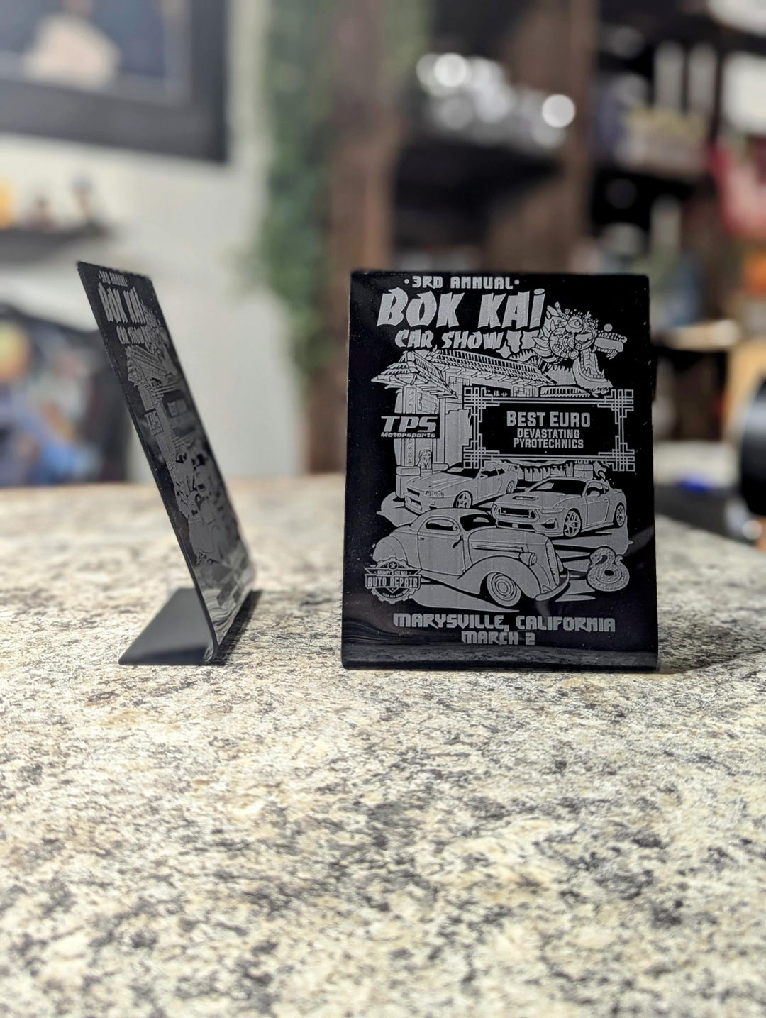 Custom Acrylic Trophy With Angled Base | 6" H X4" W Bent Acrylic Trophy ...