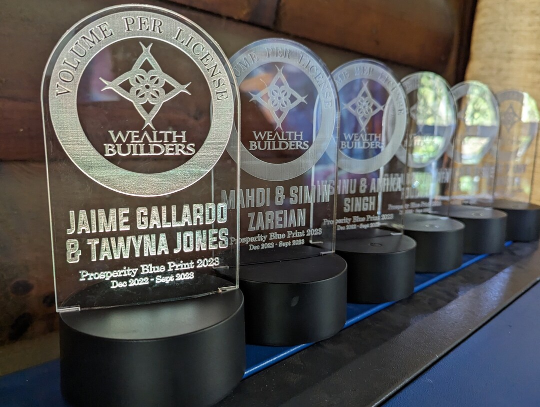 6" H X4" W LED Acrylic Trophy | Custom LED Award | Custom LED Plaque ...