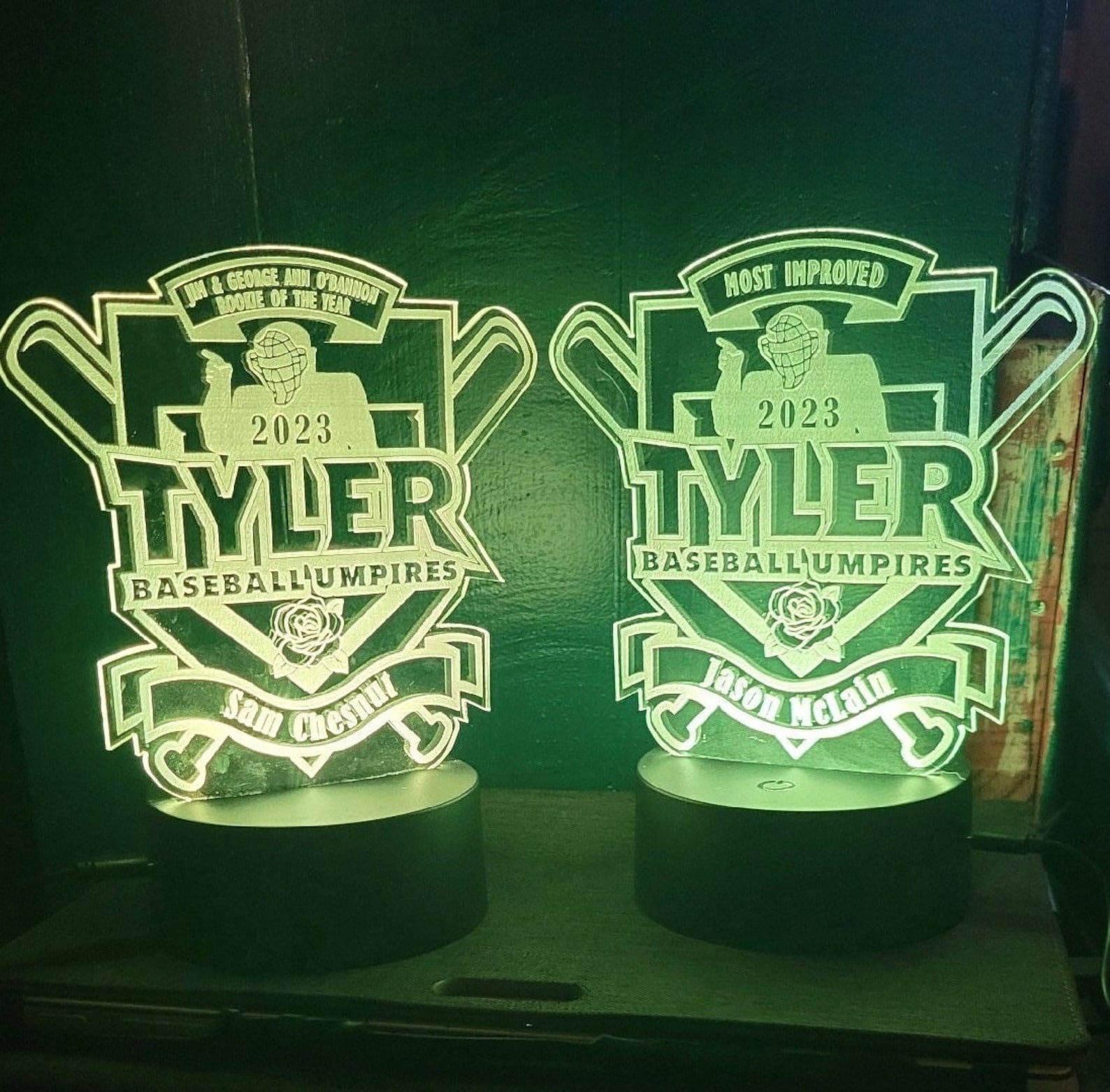 6 H X 5 W LED Acrylic Trophy Custom LED Award Custom LED Plaque Award ...