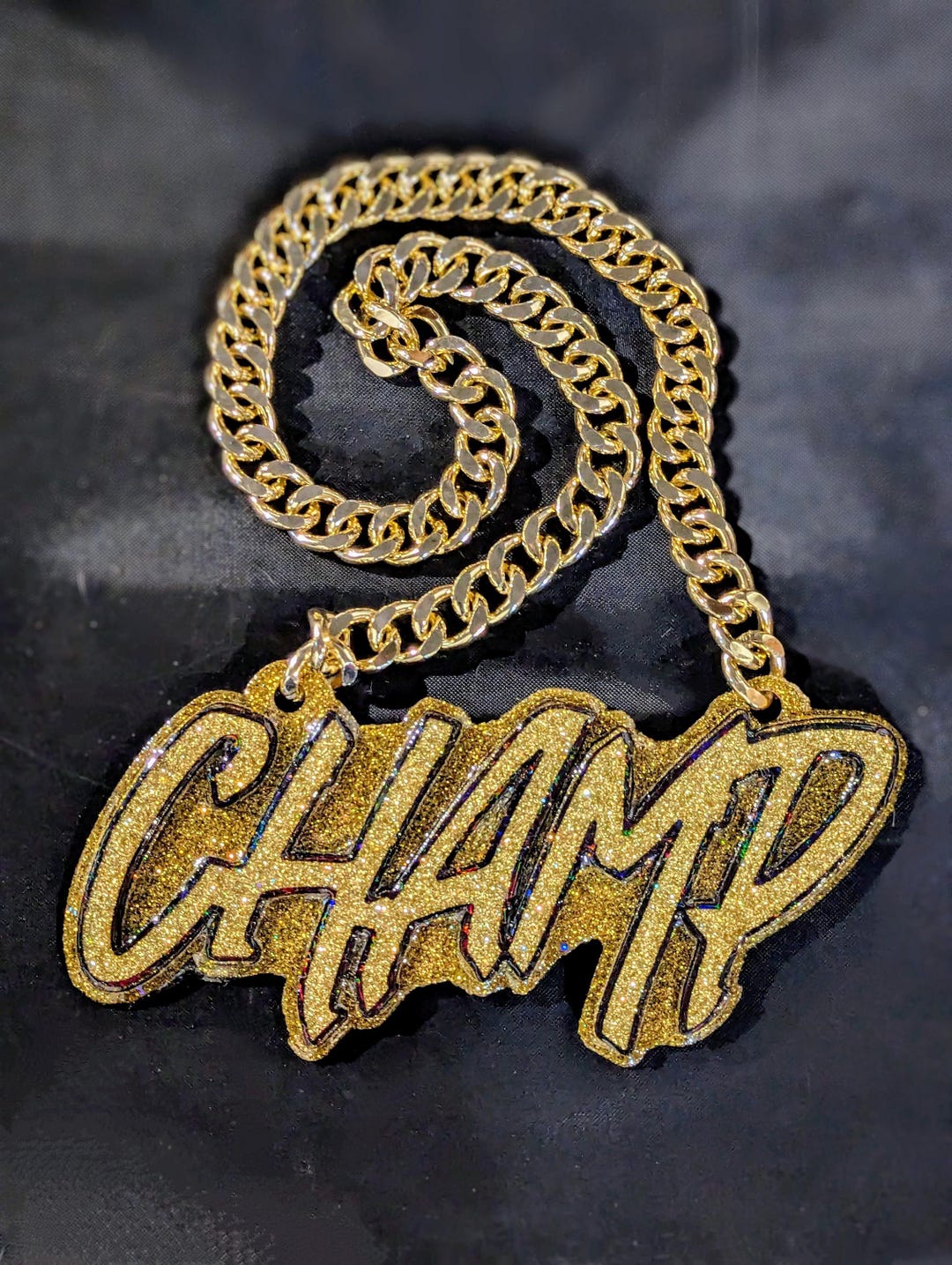 Gold Bling Turnover Chain Custom Big Pendant Sports Chain - Etsy