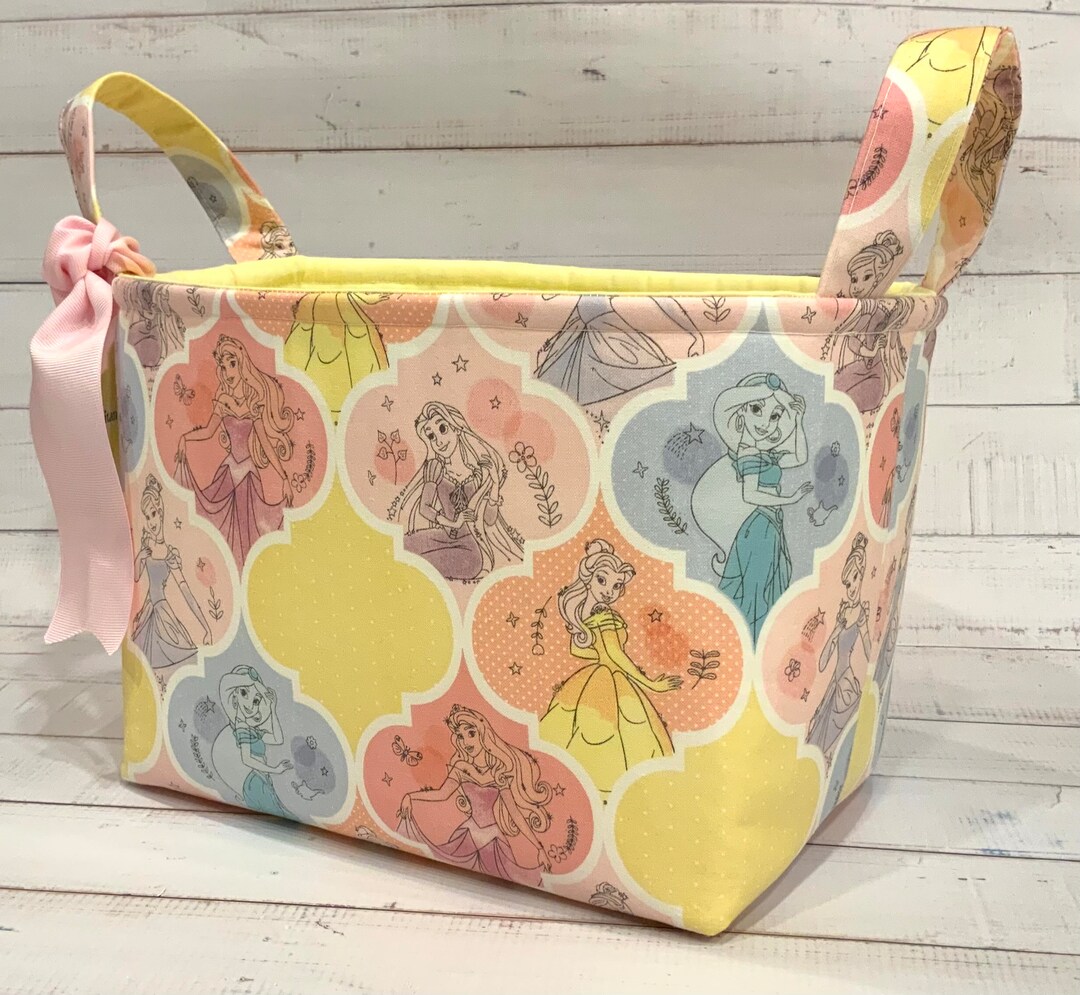 Disney Princesses Fabric Basket/bin, Storage, Home Decor, Gift Basket ...