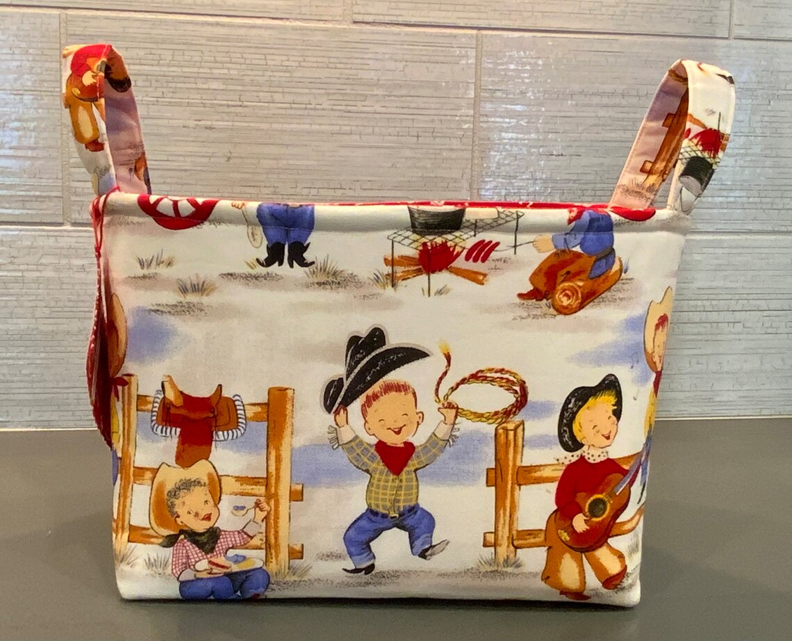 Little Cowboy Fabric Basket/bin Diaper Caddy Storage Gift - Etsy