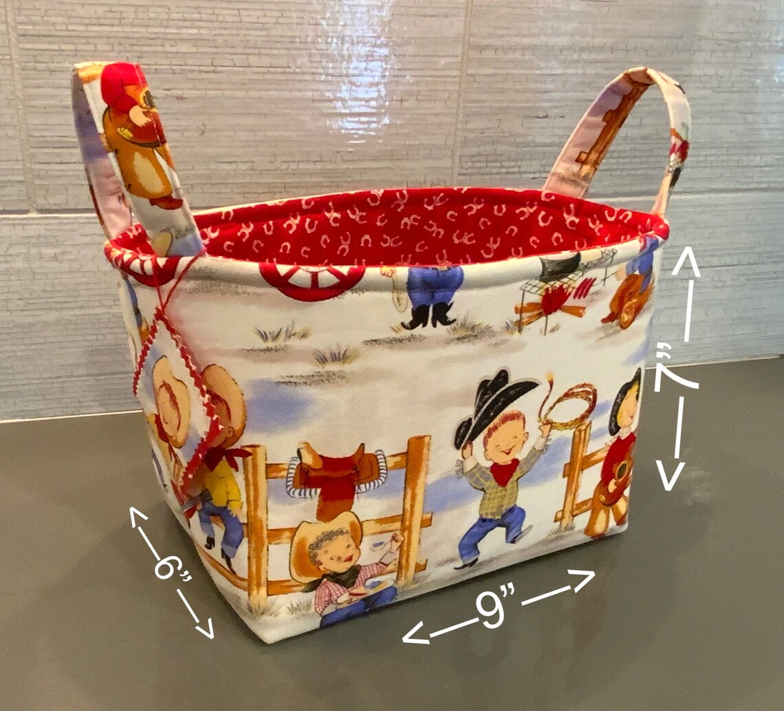 Little Cowboy Fabric Basket/bin Diaper Caddy Storage Gift - Etsy
