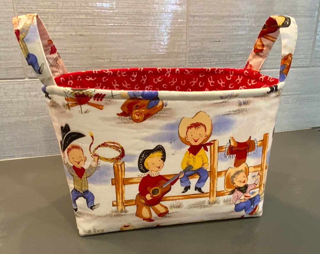 Little Cowboy Fabric Basket/bin Diaper Caddy Storage Gift - Etsy