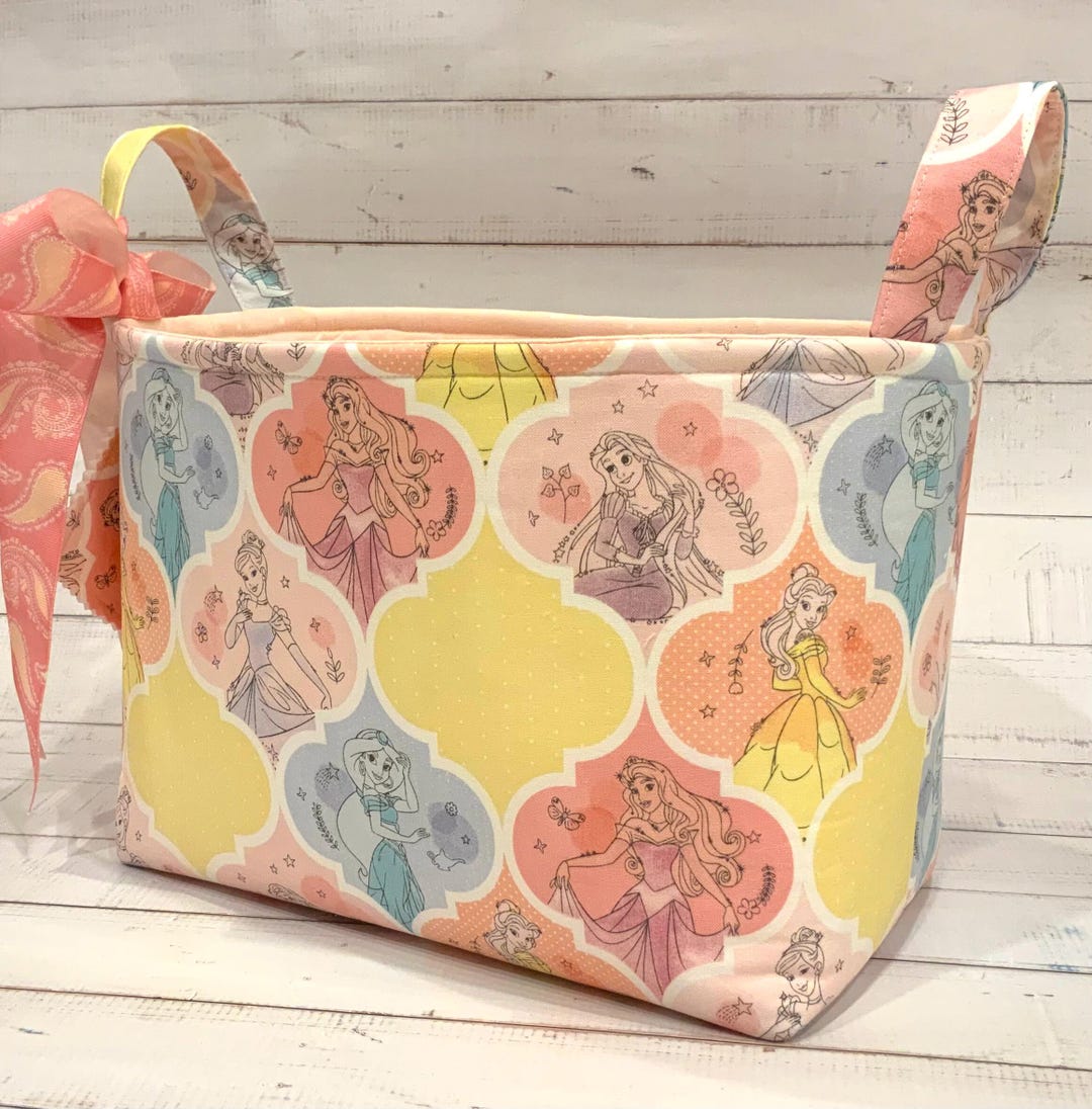 Disney Princesses Fabric Basket W/handles, Gift Basket, Storage, Home ...
