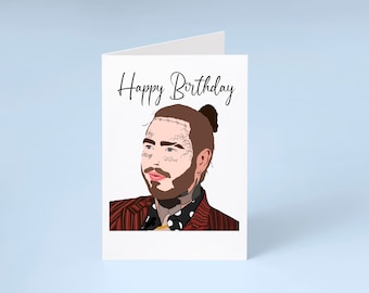 Post Malone Birthday Card - Etsy UK