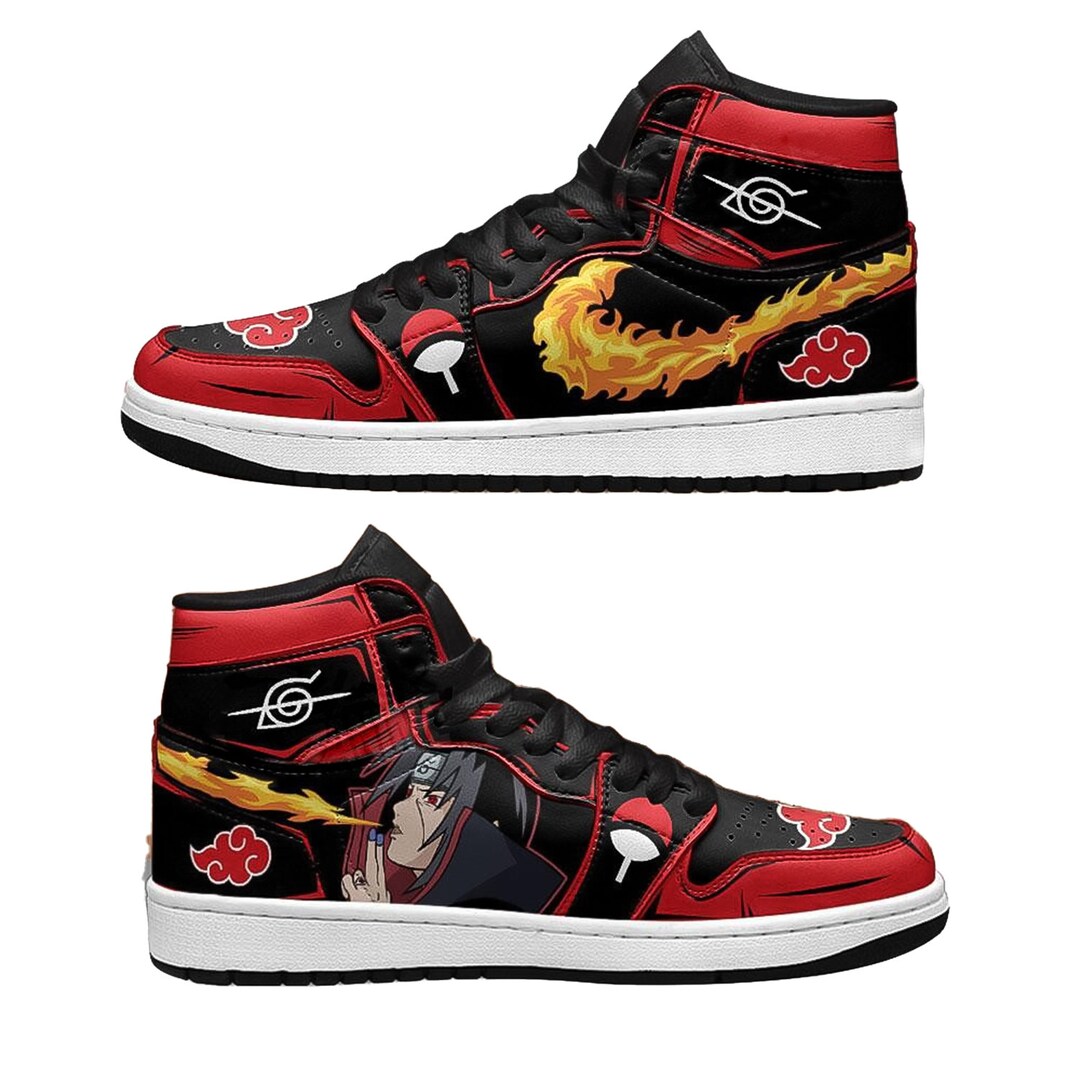 Akatsuki Itachi Fire Jutsu Custom Anime Shoes for Fans - Etsy