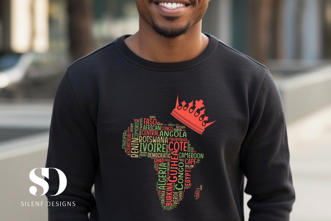 Map of Africa T-shirt, Map of Africa Sweatshirt - Etsy