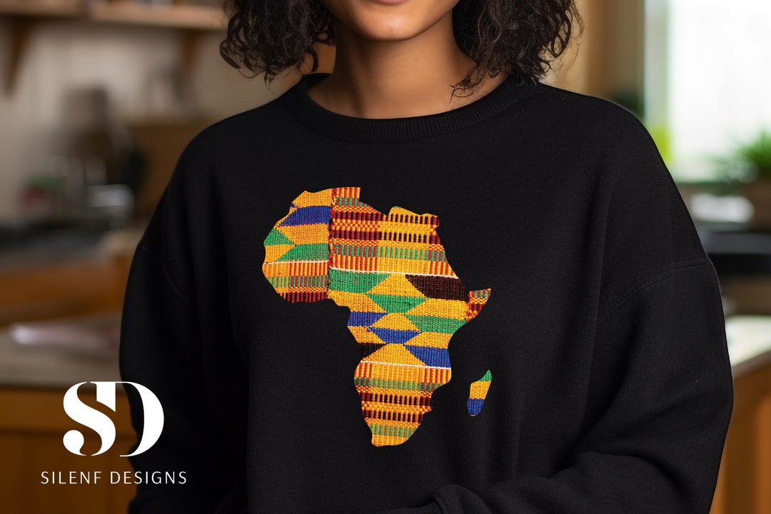 Kente Map of Africa Sweatshirt and T-shirt - Etsy