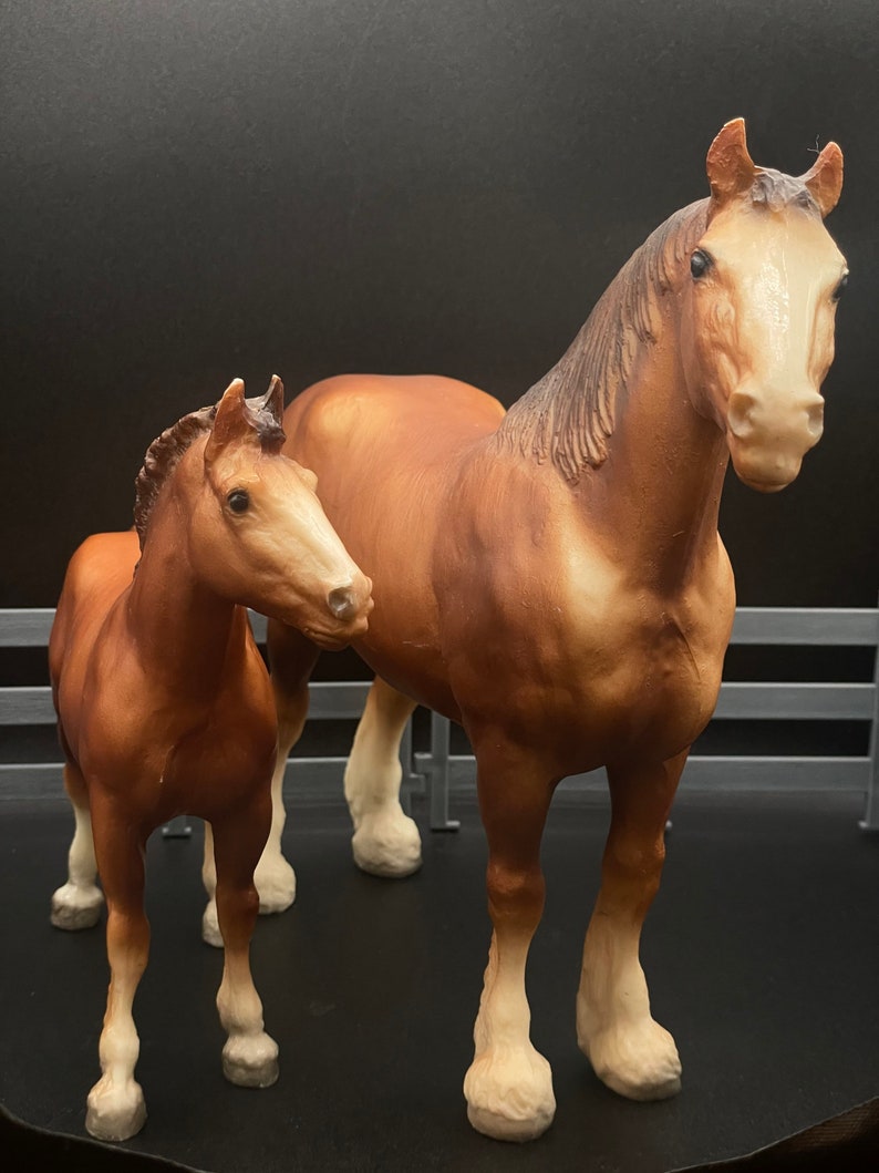 Vintage Traditional Breyer Horses Clydesdale Mare and Foal Set - Etsy