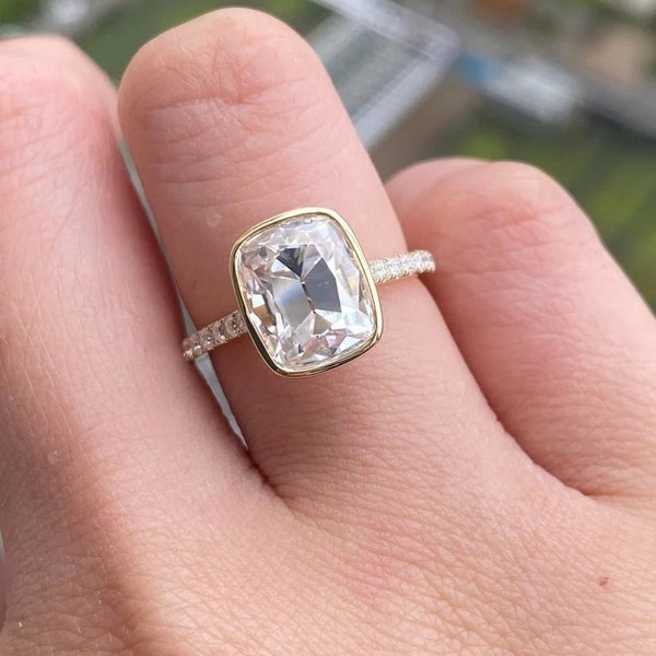 Cushion Bezel Ring - Etsy