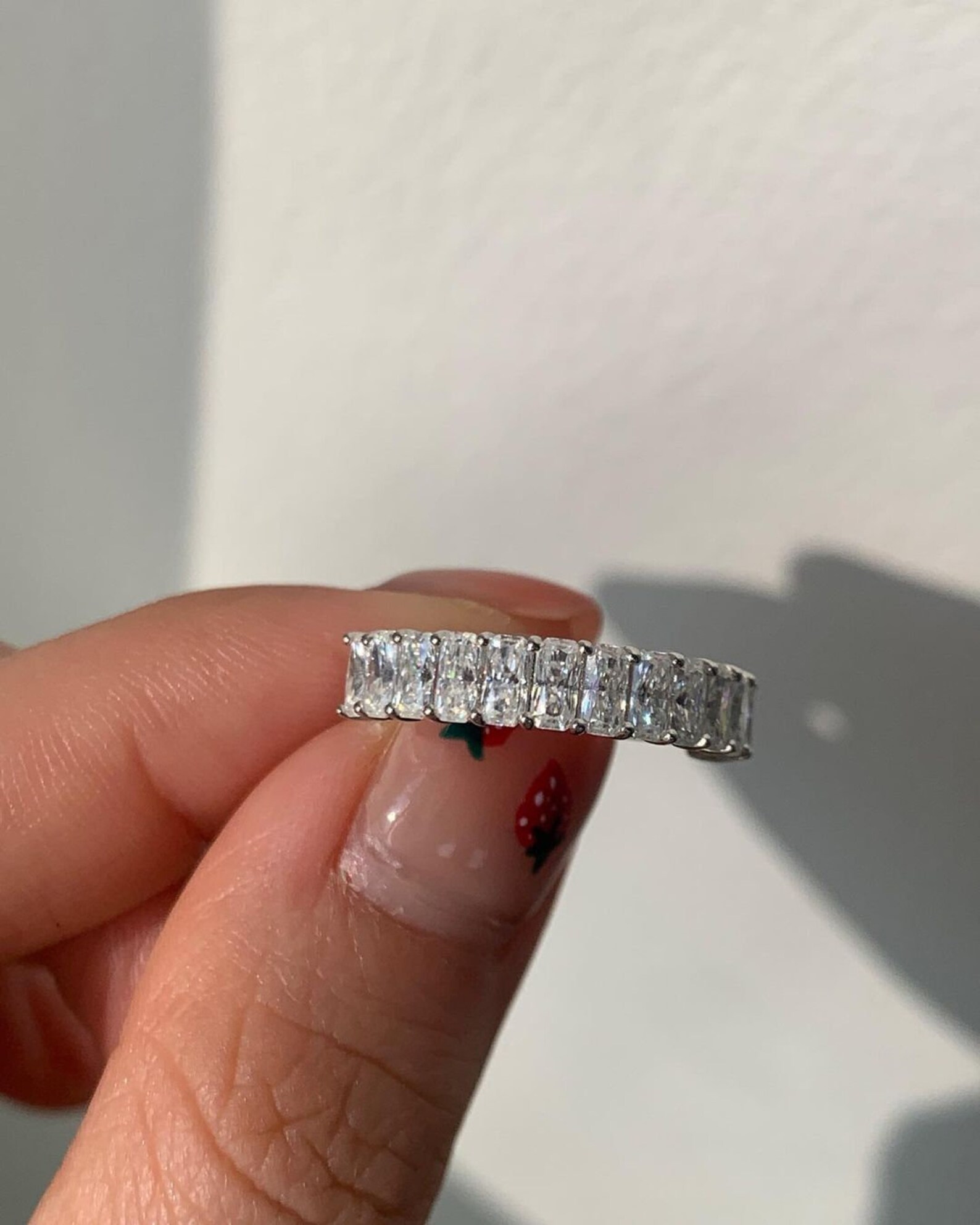 Radiant Cut Moissanite Engagement Ring Set, 4 Carat Radiant Cut Diamond ...