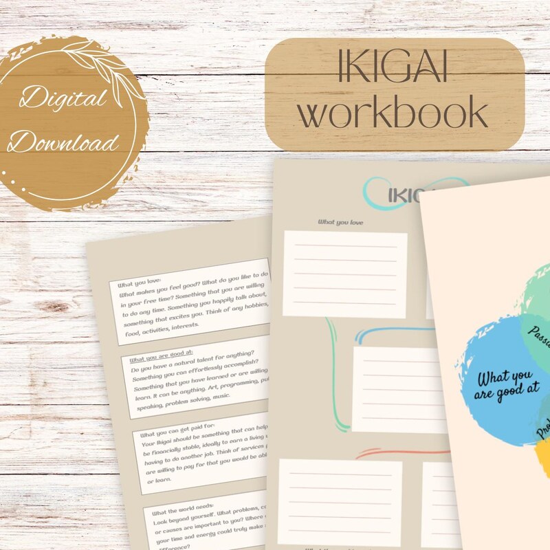 Ikigai Workbook - Etsy