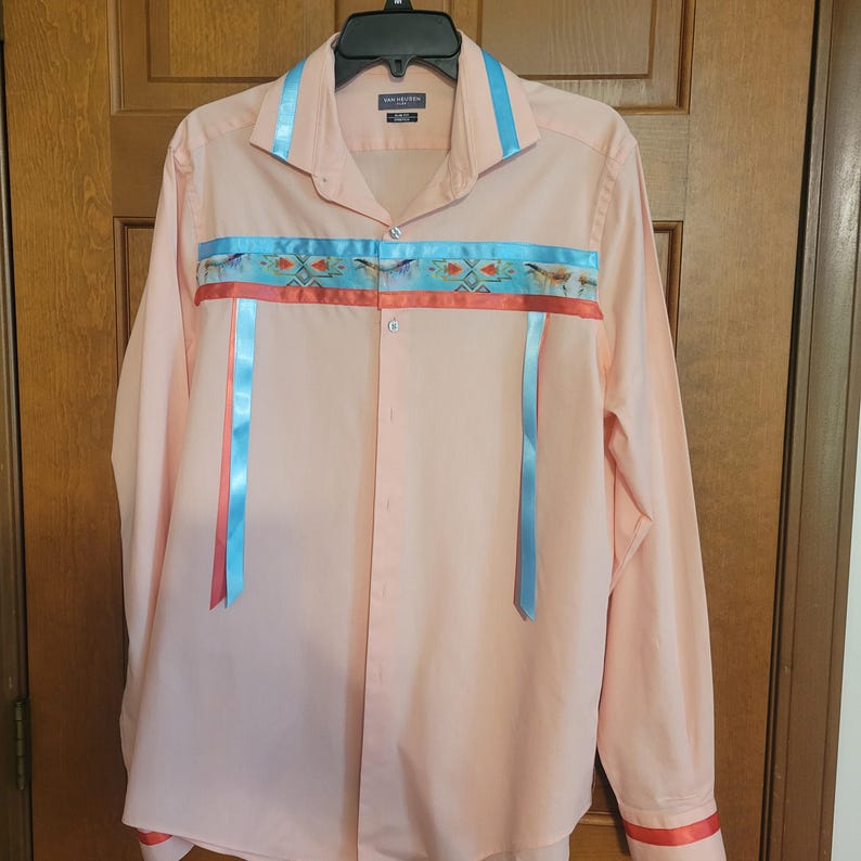 Large Size 16 Mens Ribbon Shirt, Regalia, Pow Wow - Etsy