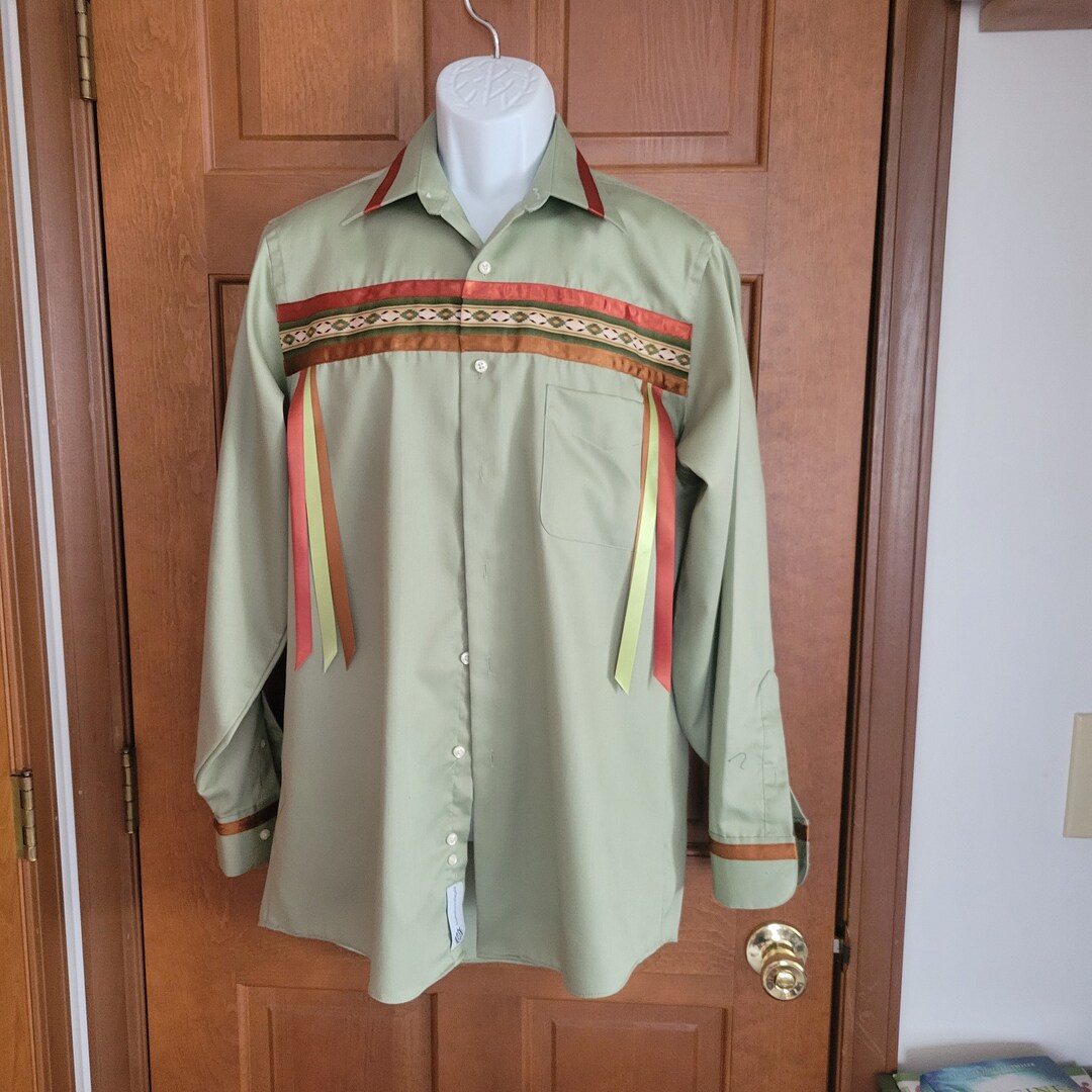 Medium Size 15 1/2 Mens Ribbon Shirt - Etsy