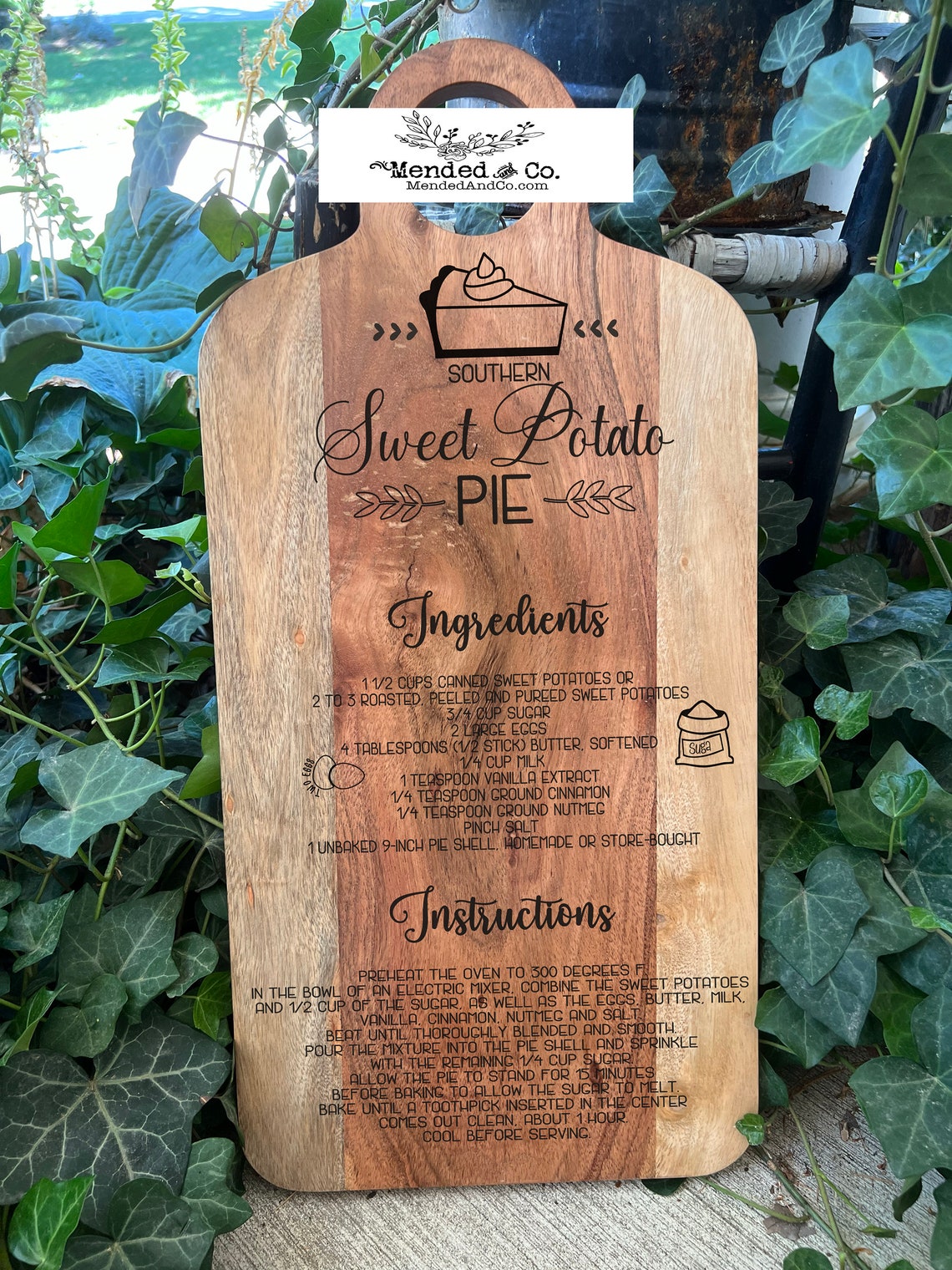 Sweet Potato Pie Recipe SVG for Glowforge - Svg File - Laser Engraving ...