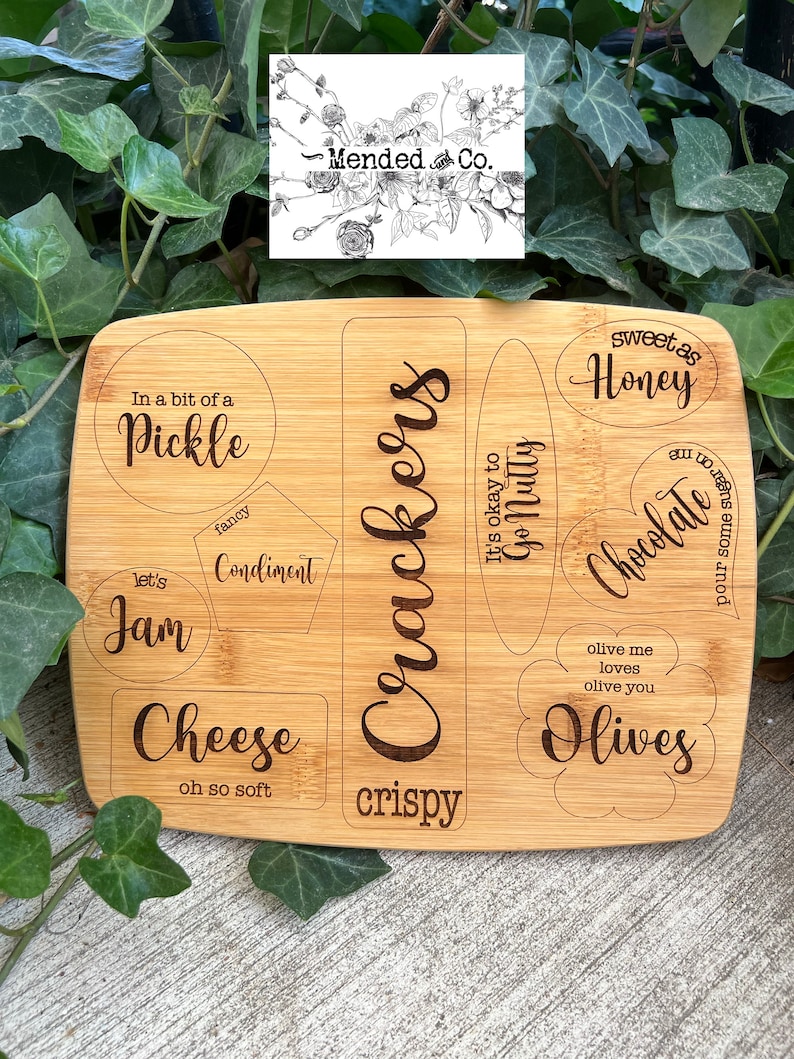 Charcuterie Board Design SVG File: Laser Engraving Template (digital ...