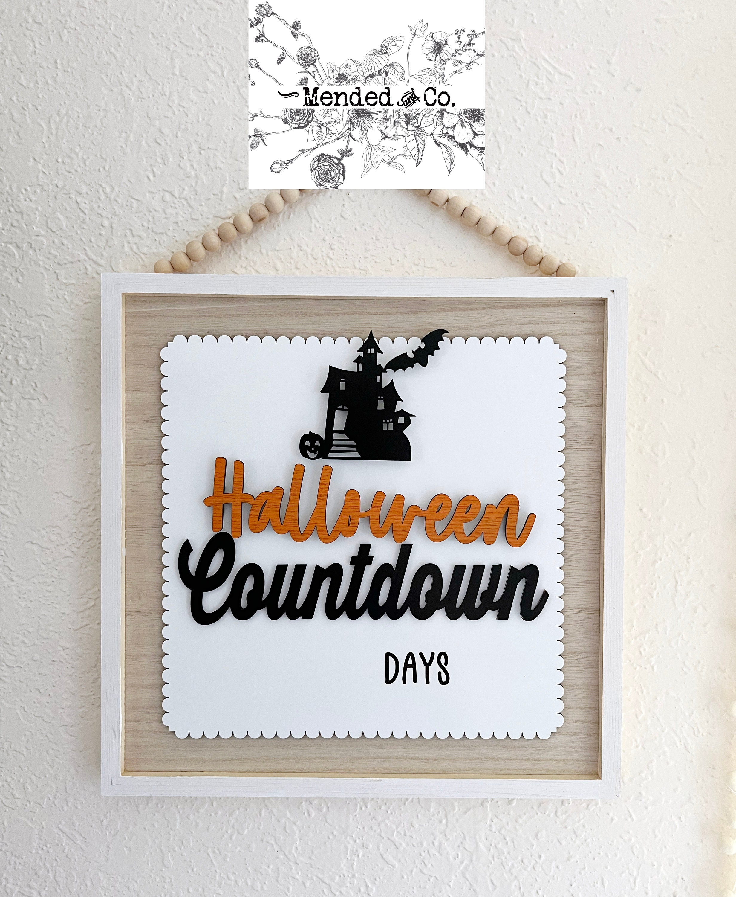 Halloween Countdown White Board Svg File - Glowforge Svg Glowforge File ...
