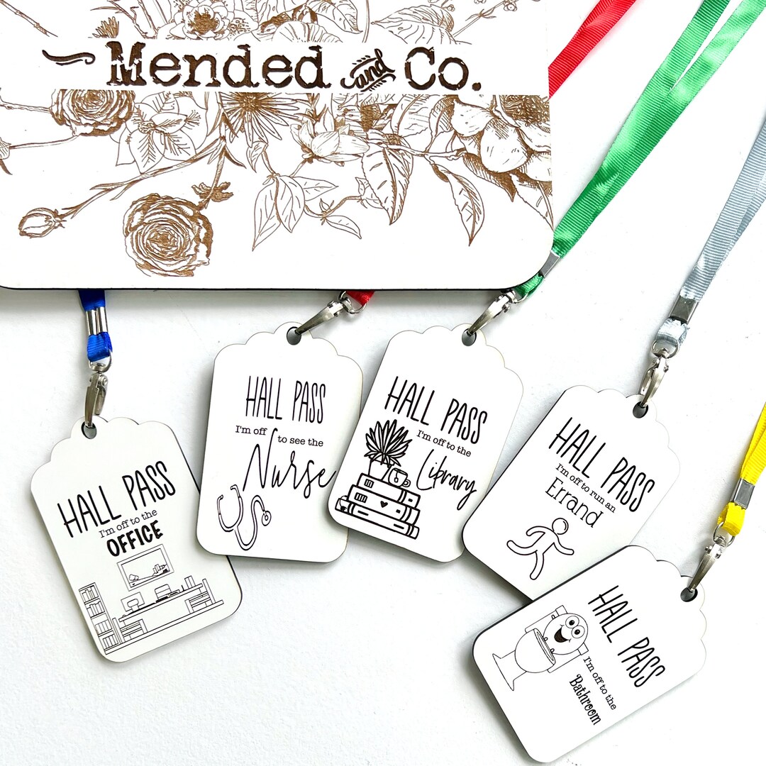 Glowforge Laser Cut Teacher Hall Passes SVG File (instant Download) - Etsy