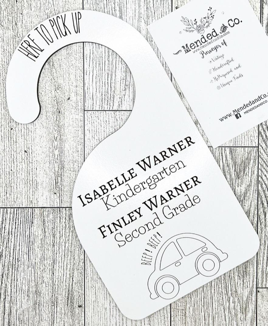 School Pick up Hang Tag for Rearview Mirror SVG (digital File) - Etsy