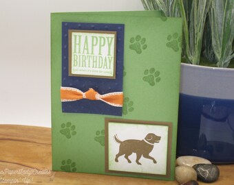 Paw Print Happy Birthday Card - Etsy