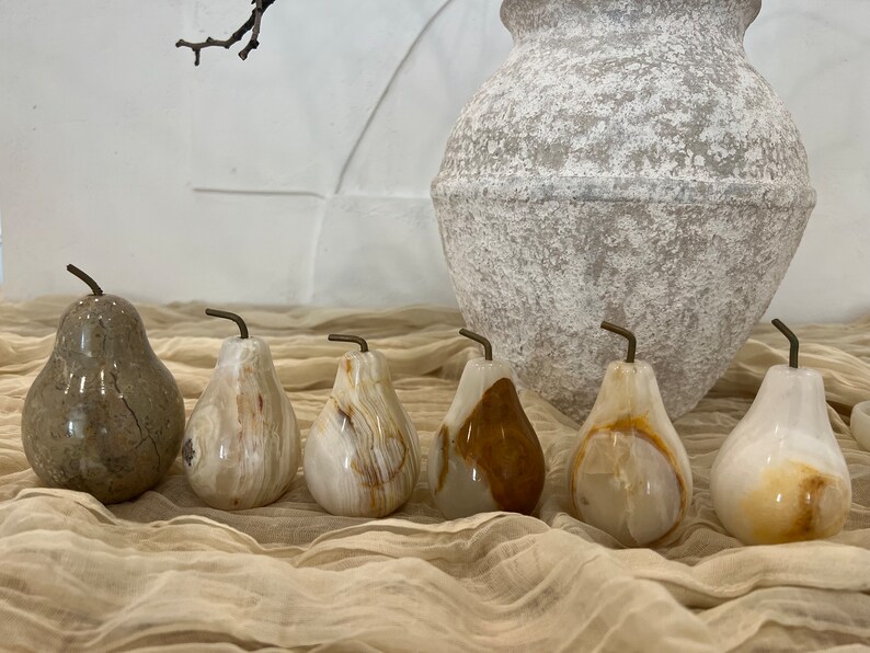 Stone Pear, Vintage Marbled Onyx Pear, Natural Onyx Pear, Fruit From ...