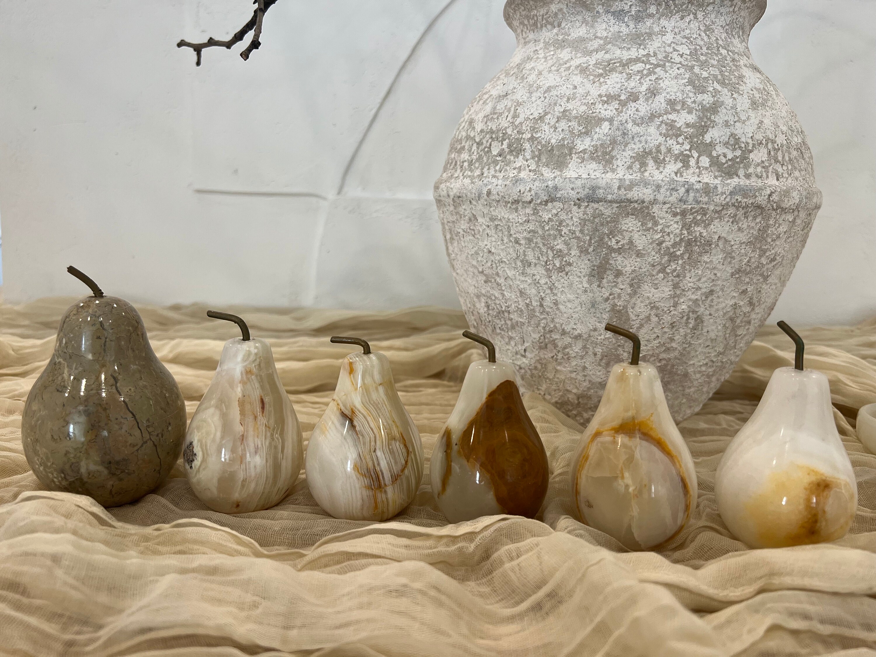 Stone Pear, Vintage Marbled Onyx Pear, Natural Onyx Pear, Fruit From ...