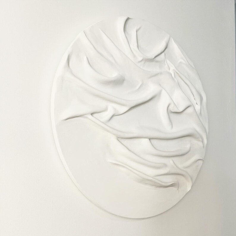 Fay. Plaster Wall Art 3D Draped Fabric Effect Textured Home Decor ...