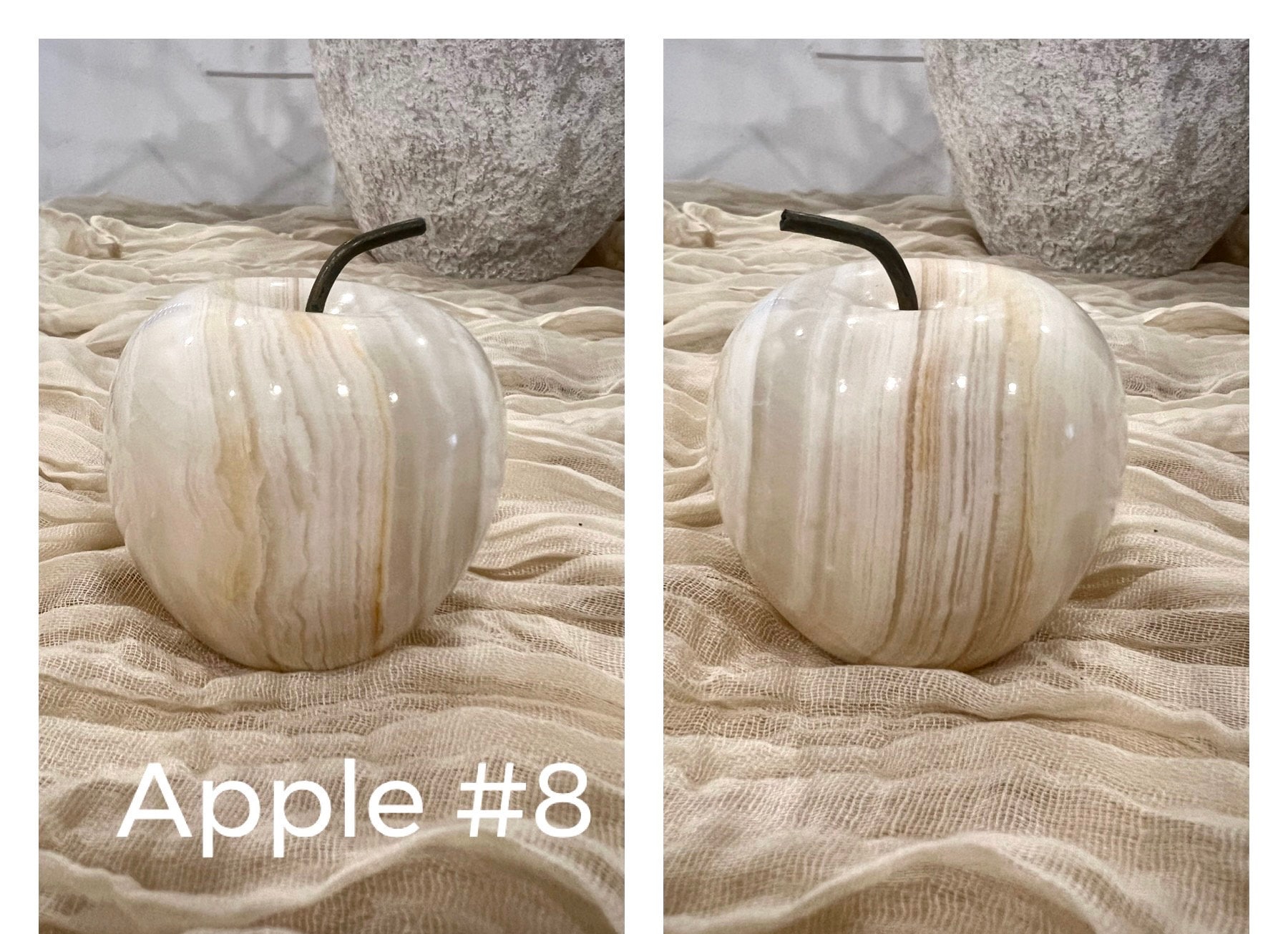 Stone Apple, Vintage Marbled Onyx Apple, Natural Onyx Apple , Fruit ...