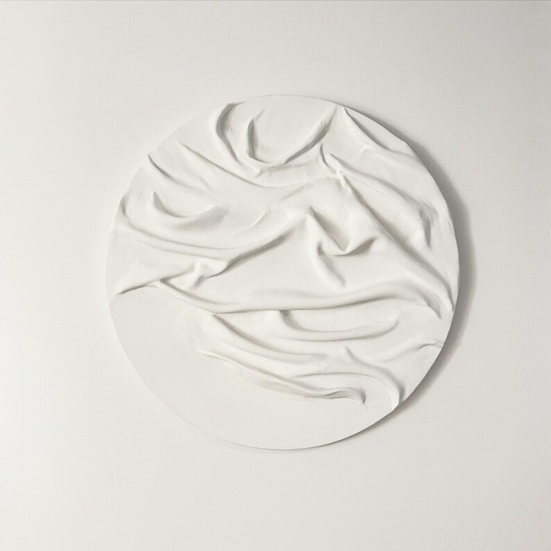 Fay. Plaster Wall Art 3D Draped Fabric Effect Textured Home Decor ...