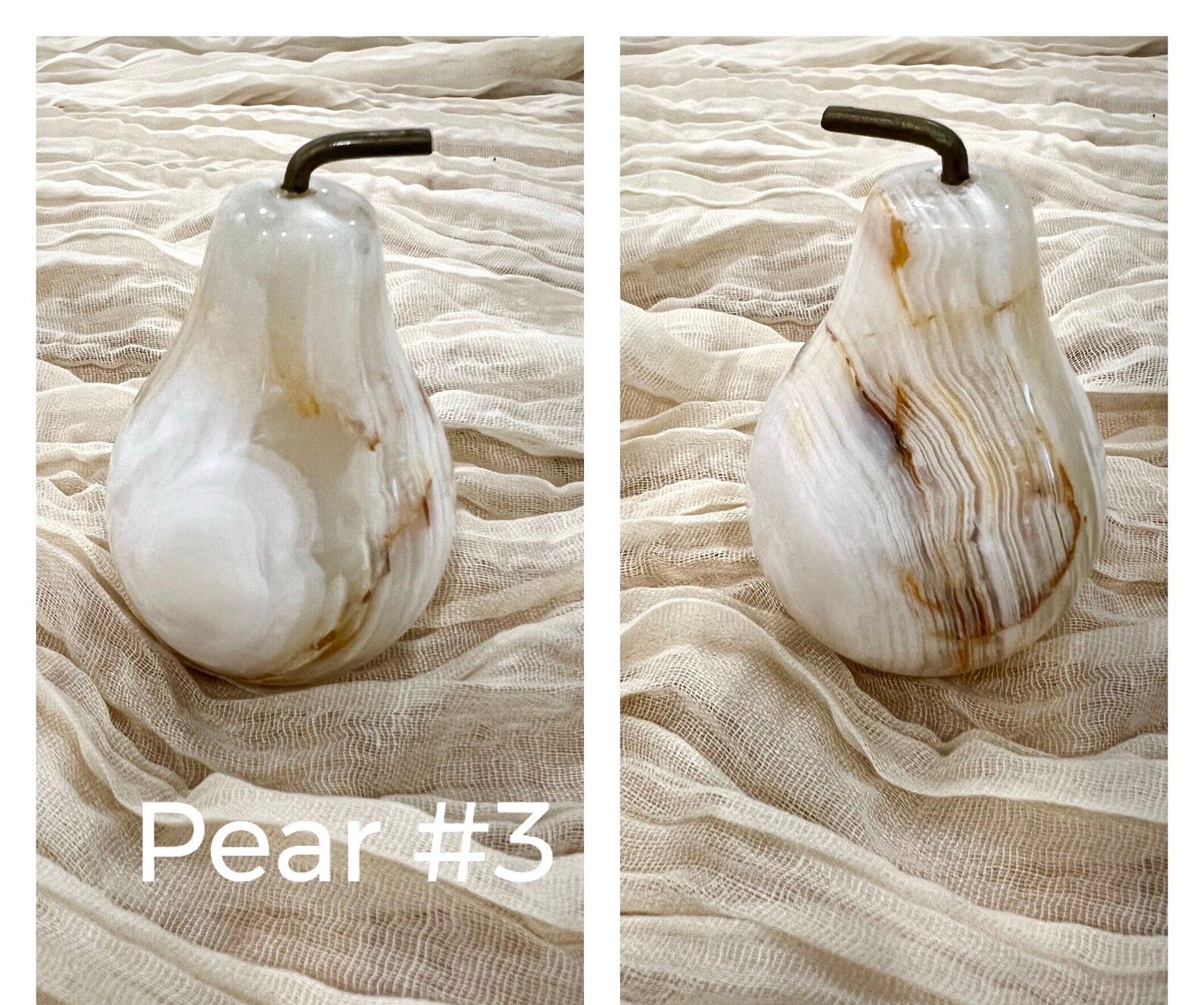 Stone Pear, Vintage Marbled Onyx Pear, Natural Onyx Pear, Fruit From ...