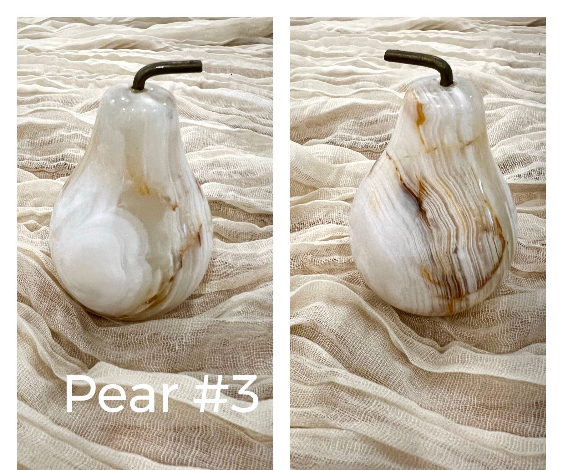 Stone Pear, Vintage Marbled Onyx Pear, Natural Onyx Pear, Fruit From ...