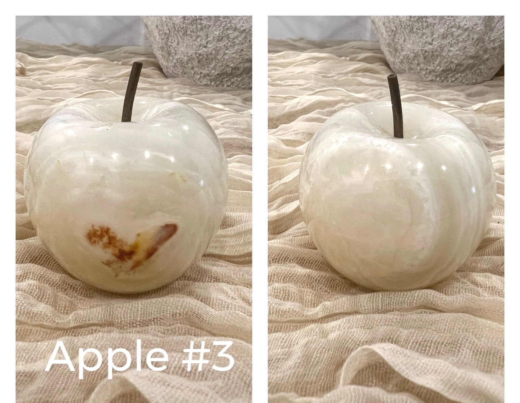 Stone Apple, Vintage Marbled Onyx Apple, Natural Onyx Apple , Fruit ...