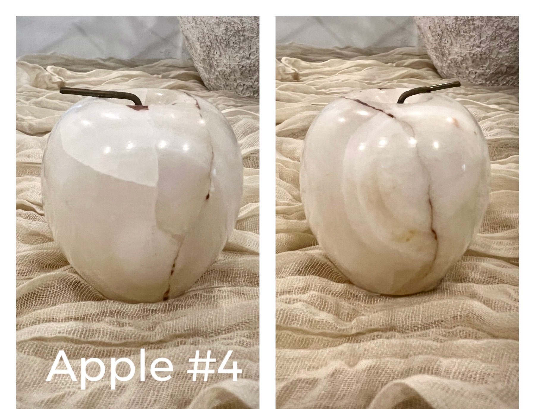 Stone Apple, Vintage Marbled Onyx Apple, Natural Onyx Apple , Fruit ...