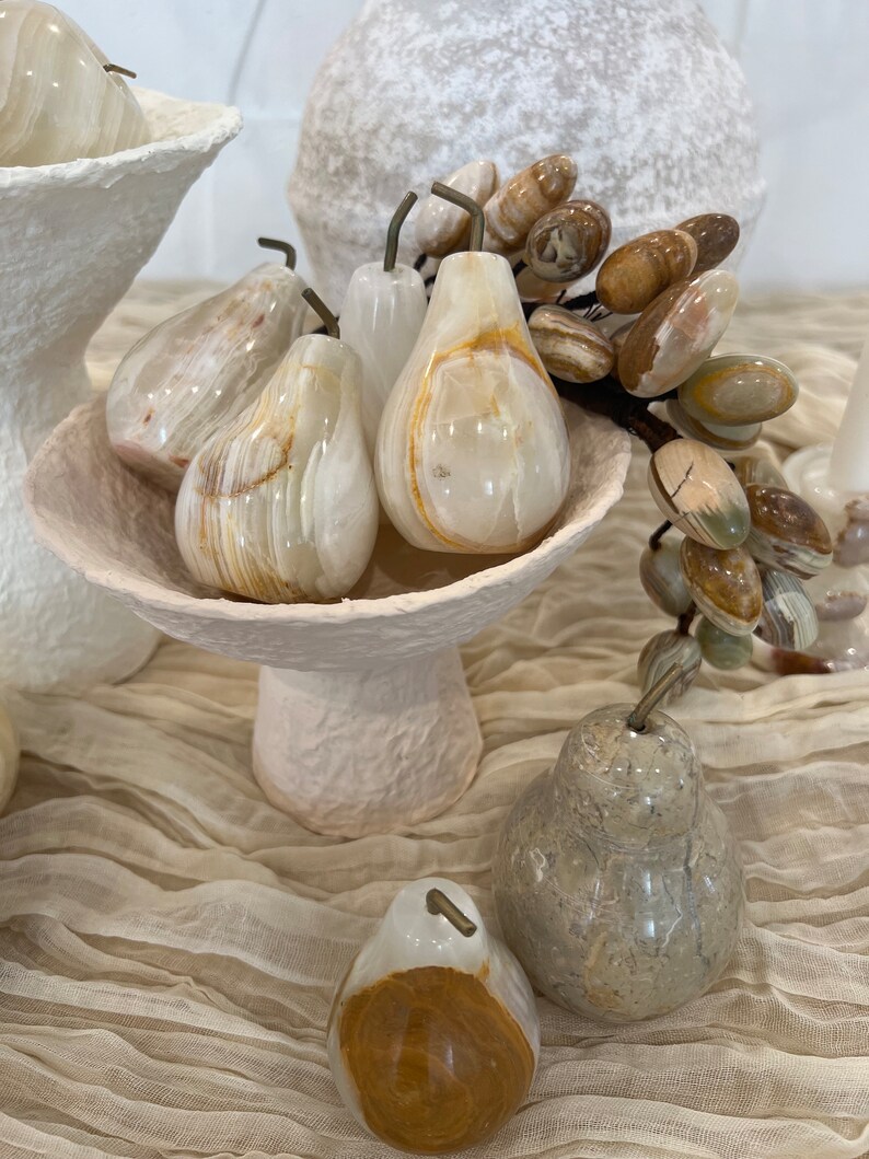 Stone Pear, Vintage Marbled Onyx Pear, Natural Onyx Pear, Fruit From ...