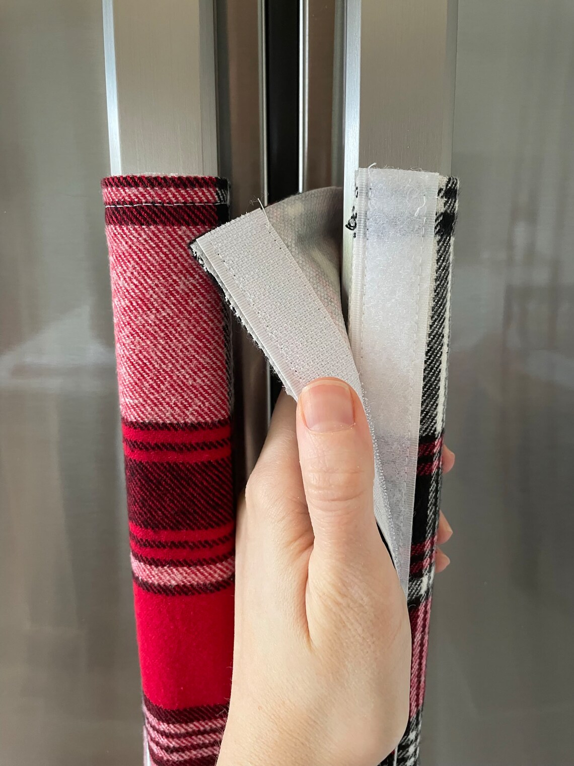 Red Plaid Appliance Handle Covers - Etsy