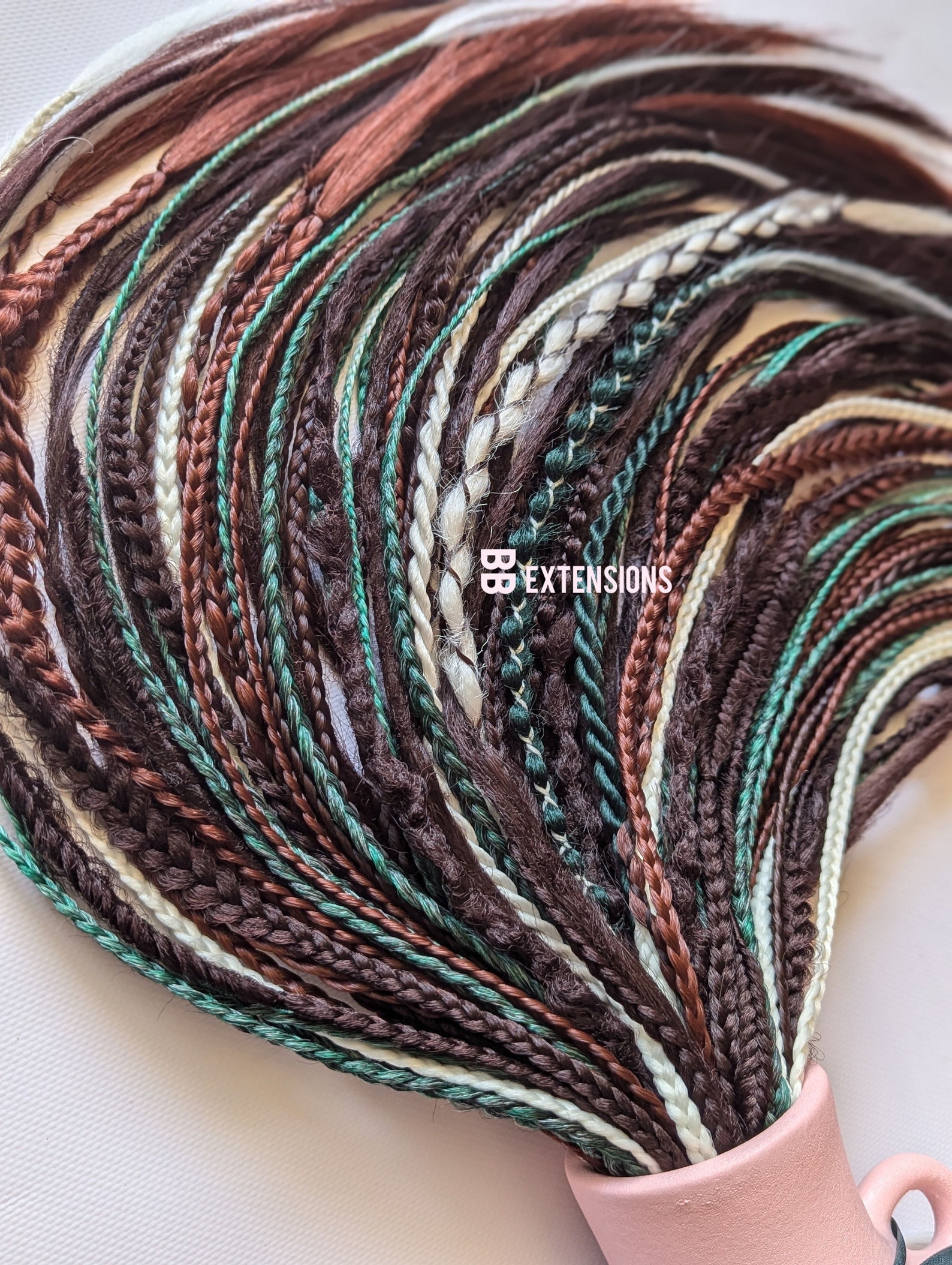 Crochet Brown & Green Dreadlocks Set, Textured Boho Hair Extensions - Etsy